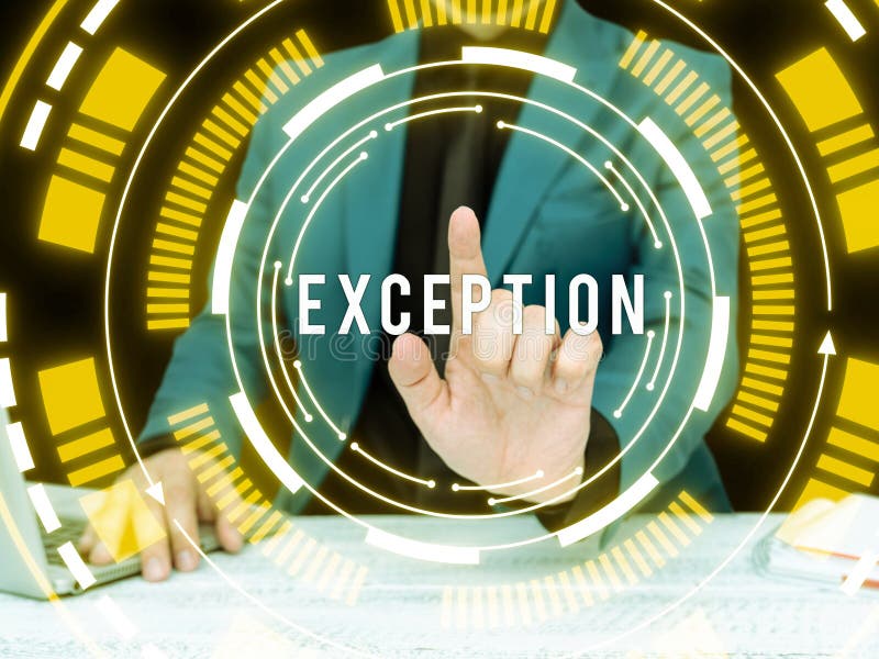 Text Caption Presenting Exception. Business Showcase Person or Thing ...