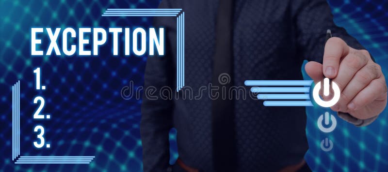 Text Caption Presenting Exception. Business Showcase Person or Thing ...