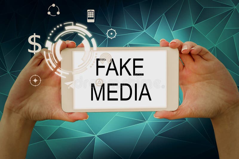 Text Caption Presenting Fake Media. Business Overview an Formation Held ...