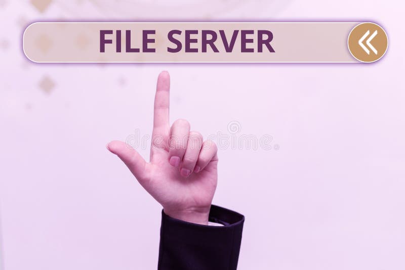 Text Caption Presenting File Server. Business Approach Device Which Controls Access To ...