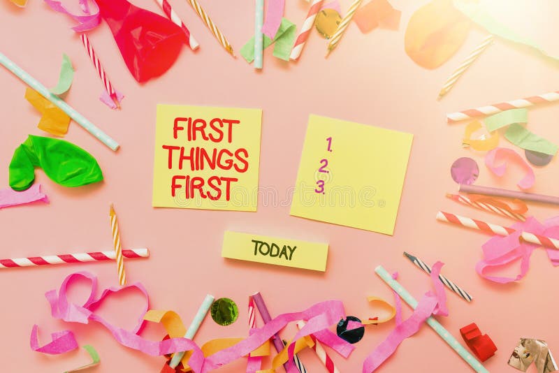 Text Caption Presenting First Things First. Business Overview Business ...