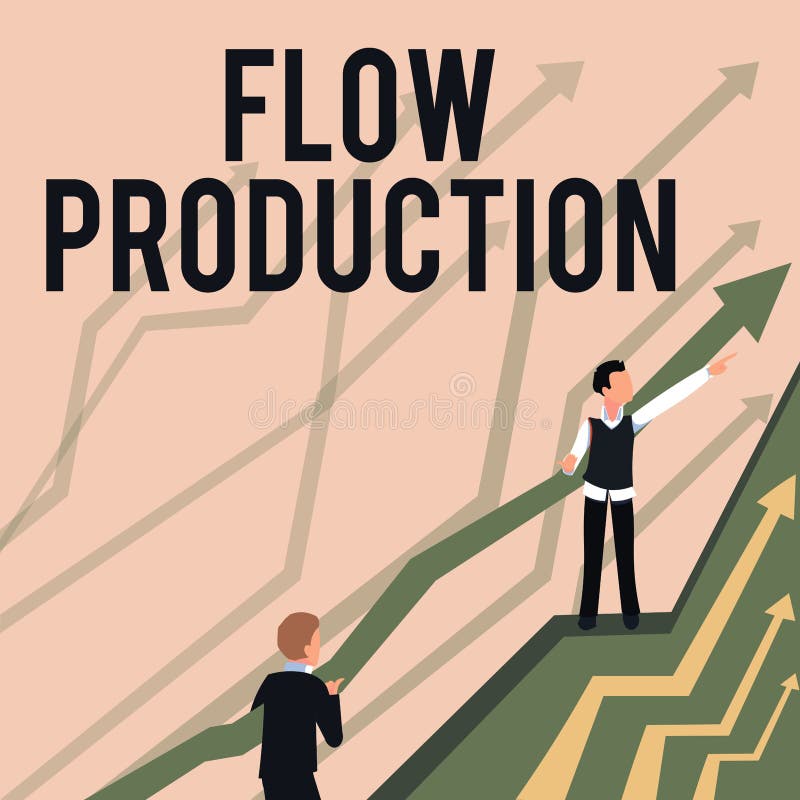 Text Caption Presenting Flow Production. Business Concept Items are ...