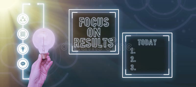 Text Caption Presenting Focus on Results. Concept Meaning Concentration ...