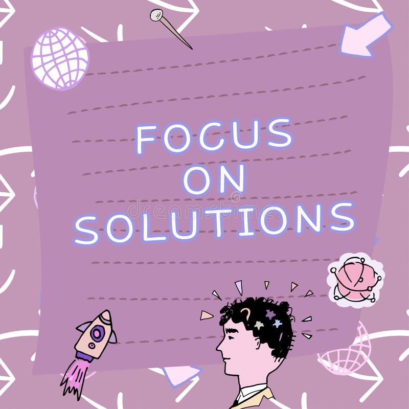 Text Caption Presenting Focus on Solutions. Business Idea Powerful ...