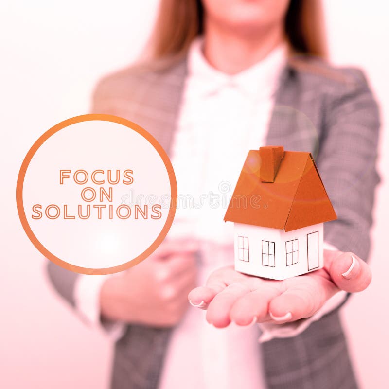 Text Caption Presenting Focus on Solutions. Business Overview Powerful ...