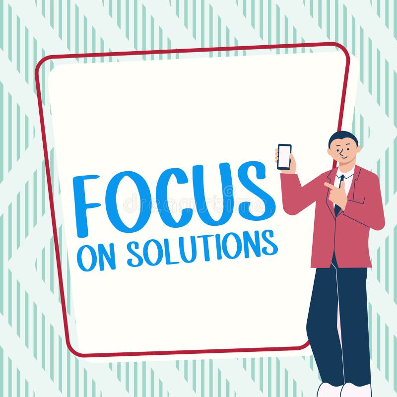Text Caption Presenting Focus on Solutions. Word Written on Powerful ...