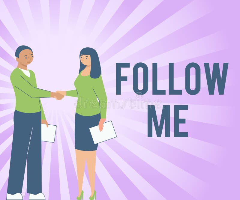 Text Caption Presenting Follow Me. Internet Concept Inviting a Person ... Text Caption Presenting Follow Me. Internet Concept Inviting a Person ...