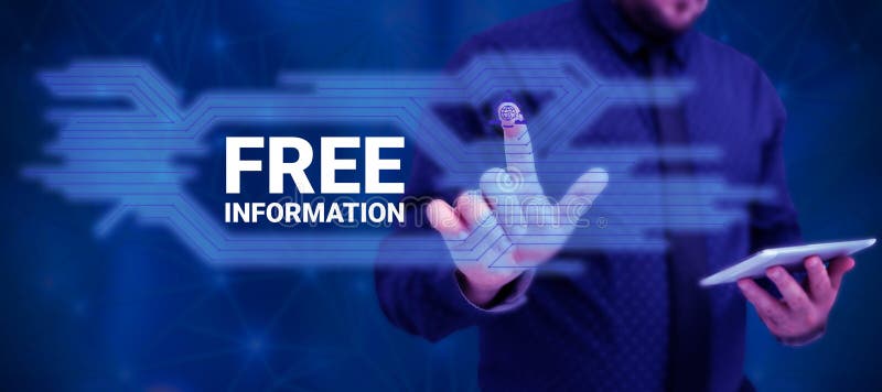 Text Caption Presenting Free Information. Word Written on Knowledge ...