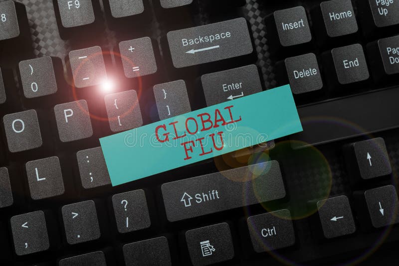 Text Caption Presenting Global Flu. Word Written on Common Communicable ... Text Caption Presenting Global Flu. Word Written on Common Communicable ...