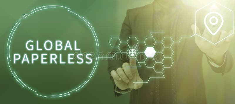 Text Caption Presenting Global Paperlessgoing for Technology Methods ...