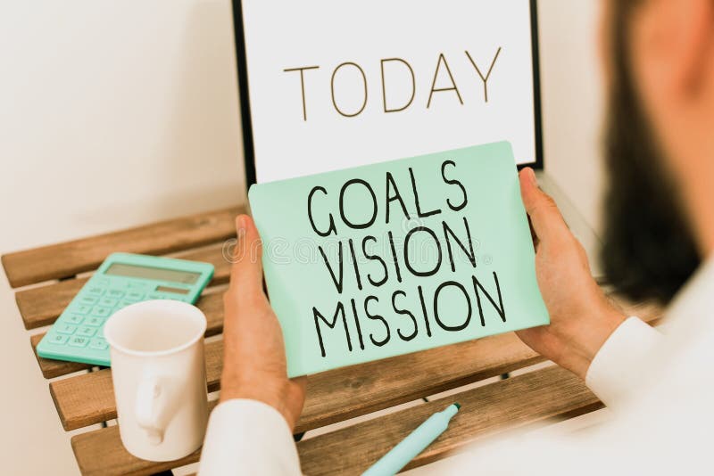 Inspiration Showing Sign Goals Vision Mission. Business Concept ...