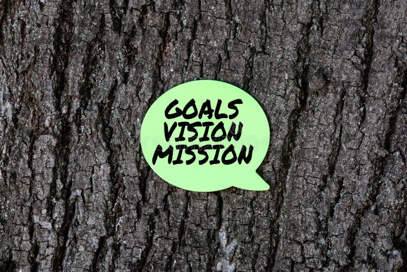 Sign Displaying Goals Vision Mission. Business Approach Practical ...