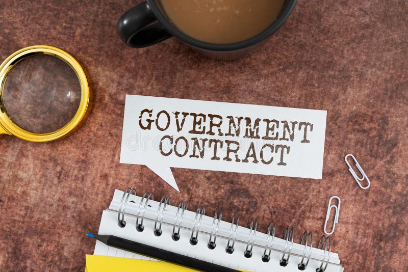 Text Caption Presenting Government Contract. Business Idea Agreement Process To Sell Services To ...