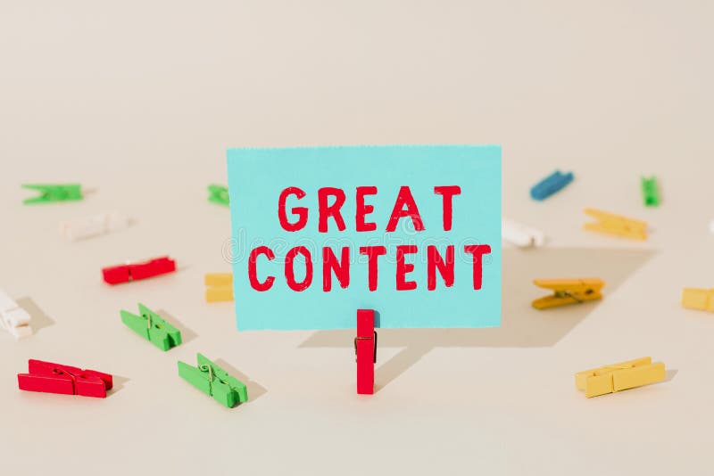 Inspiration Showing Sign Great Content. Word Written on Satisfaction ...