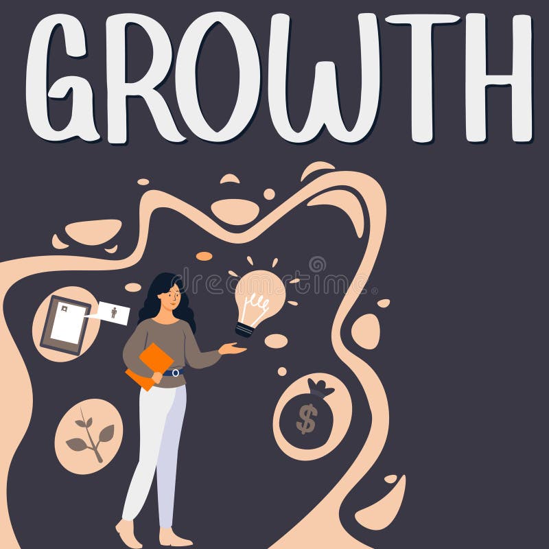 Writing Displaying Text Growth. Business Showcase Process of Increasing ...