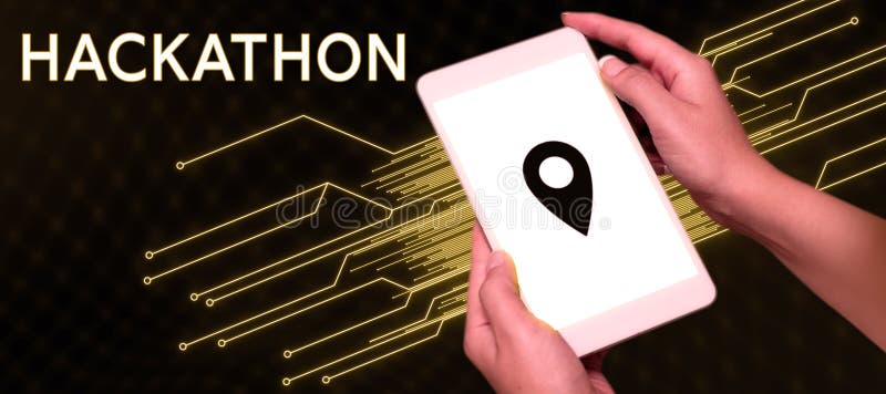 Text Caption Presenting Hackathon. Internet Concept Event Where Large ... Text Caption Presenting Hackathon. Internet Concept Event Where Large ...