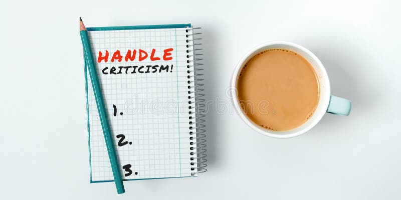 Text Caption Presenting Handle Criticism. Concept Meaning Process of ...