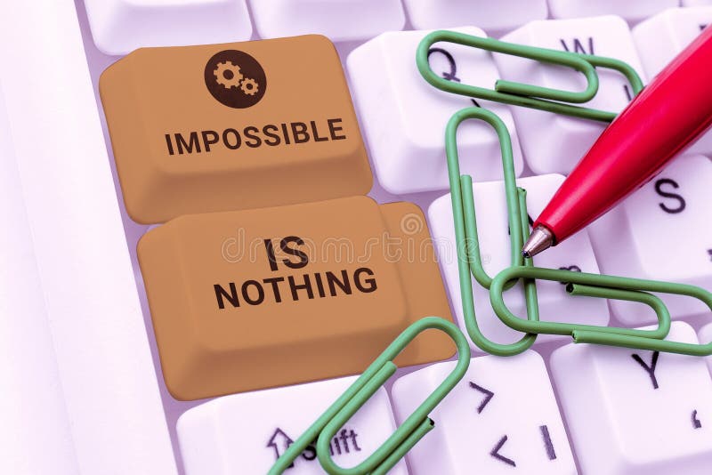 Text Caption Presenting Impossible is Nothing. Business Showcase ...