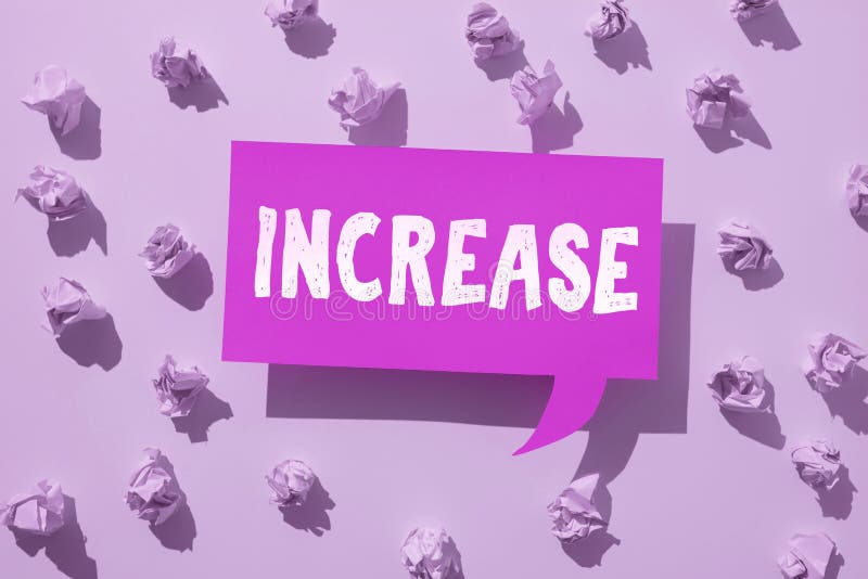 Text Caption Presenting Increase. Word for the Act of Getting Bigger or ...