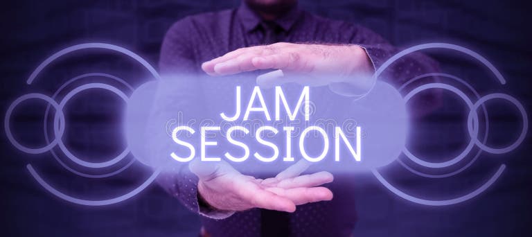 Text Caption Presenting Jam Session. Internet Concept Impromptu ...