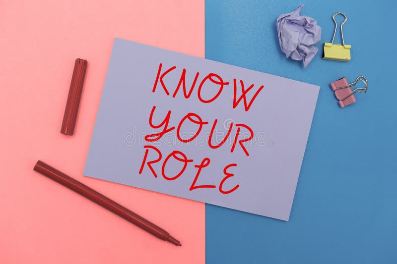 Text Caption Presenting Know Your Role. Concept Meaning Be Clear of One ...
