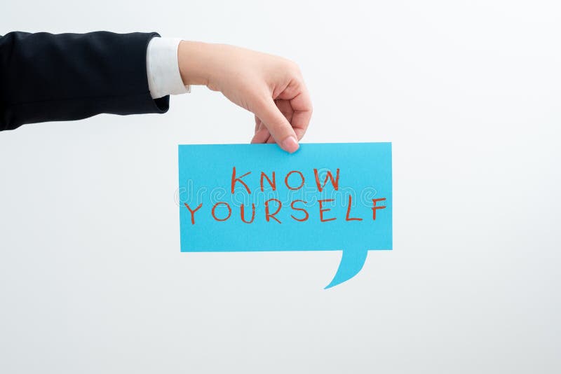 Text Caption Presenting Know Yourself. Internet Concept Find You ...