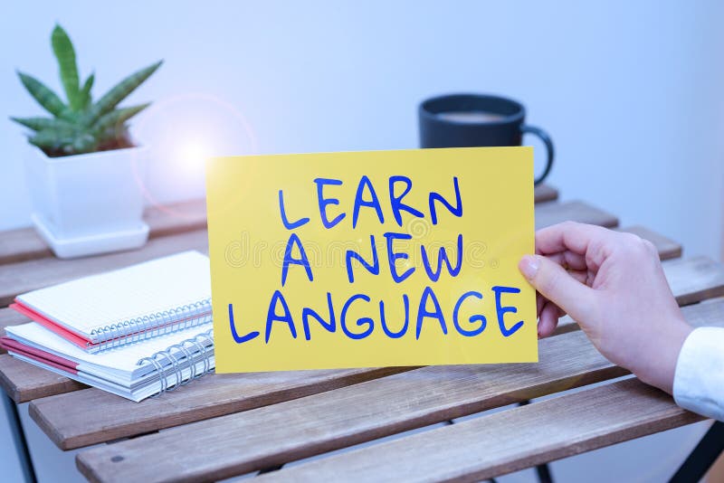 Text Caption Presenting Learn a New Language. Word Written on Study ... Text Caption Presenting Learn a New Language. Word Written on Study ...