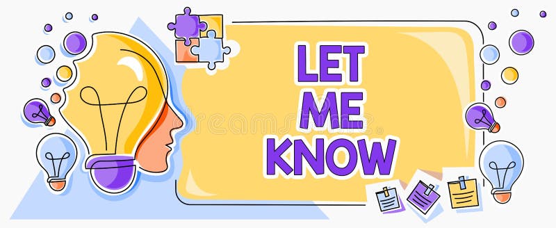 Text Caption Presenting Let Me Know. Business Showcase Inform about a ...