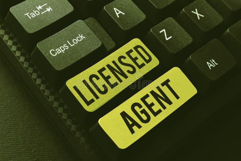 Text Caption Presenting Licensed Agent. Word for Authorized and ... Text Caption Presenting Licensed Agent. Word for Authorized and ...