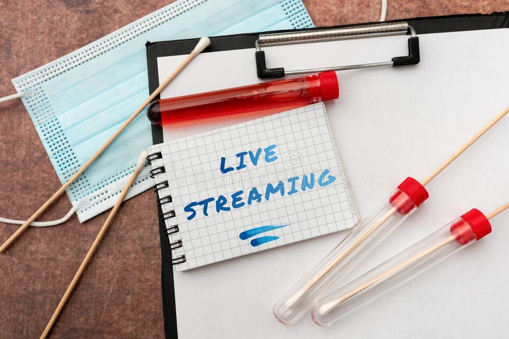 Text Caption Presenting Live Streaming. Concept Meaning Transmit Live ...