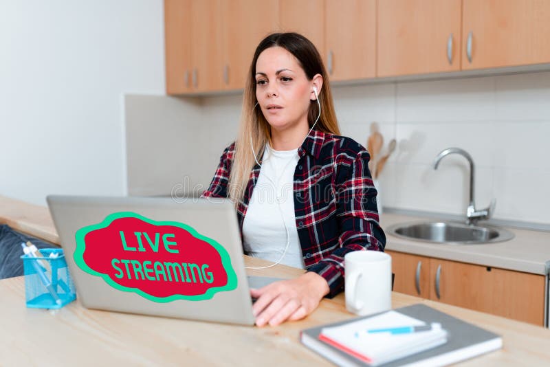 Inspiration Showing Sign Live Streaming. Word for Transmit Live Video ...