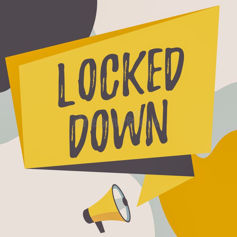 Text Caption Presenting Locked Down. Business Overview Emergency ...