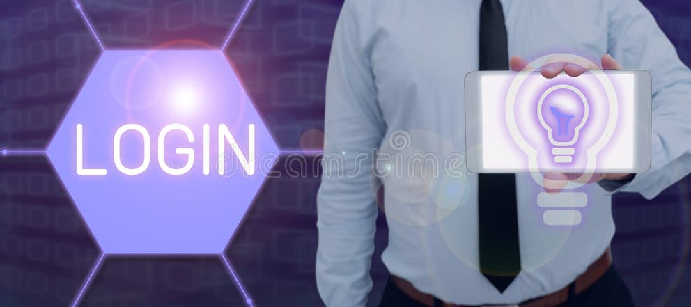 Writing Displaying Text Login. Business Concept Process by Which an ...