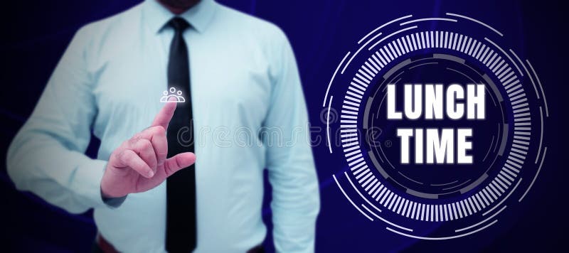 Text Caption Presenting Lunch Time. Word Written on Meal in the Middle ...