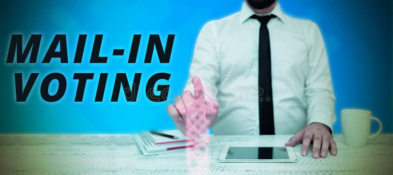 Text Caption Presenting Mail in Voting. Internet Concept Voting in an ...