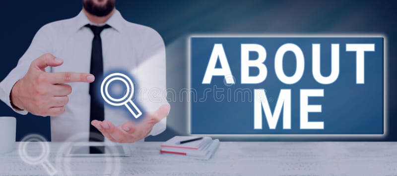 Text Caption Presenting about Me. Word Written on My Personal ...