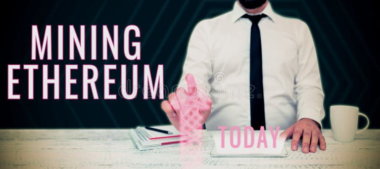 Text Showing Inspiration Mining Ethereum. Business Idea the Process of Increasing the Volume of ...