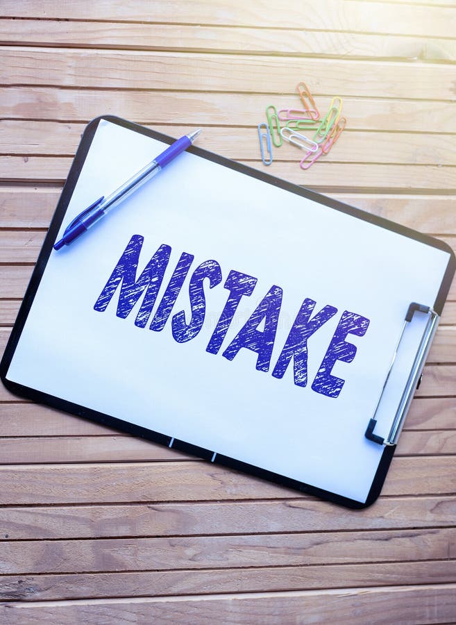 Text Caption Presenting Mistake. Word for Something Not Correct Lack of ...