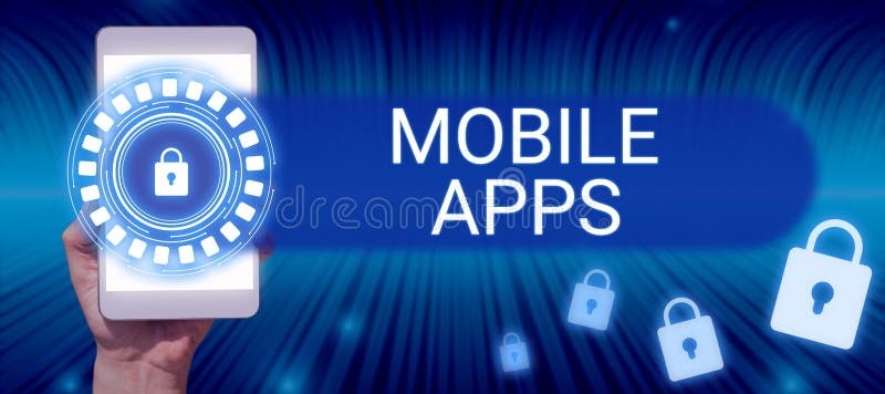 Text Caption Presenting Mobile Apps. Internet Concept a Software ...