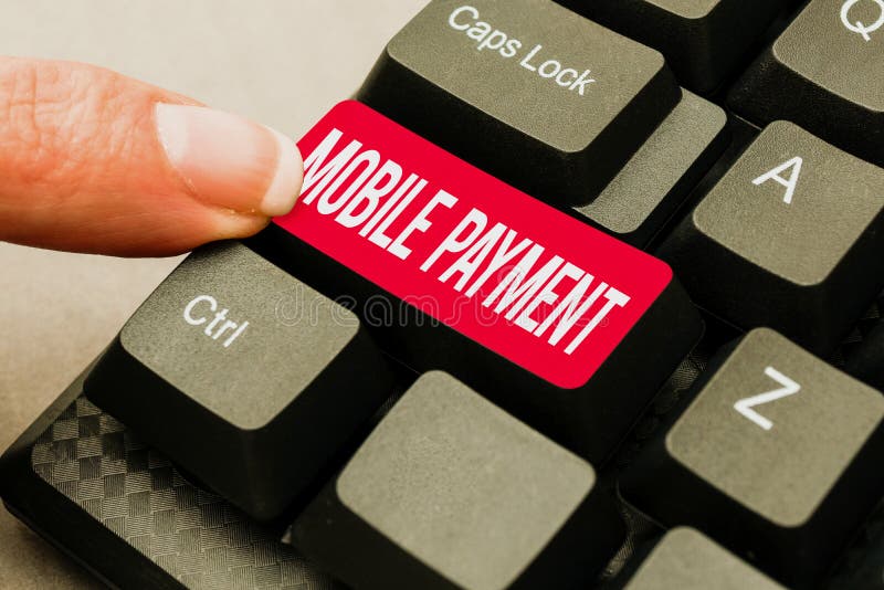 Text Caption Presenting Mobile Payment. Concept Meaning Cashless ...