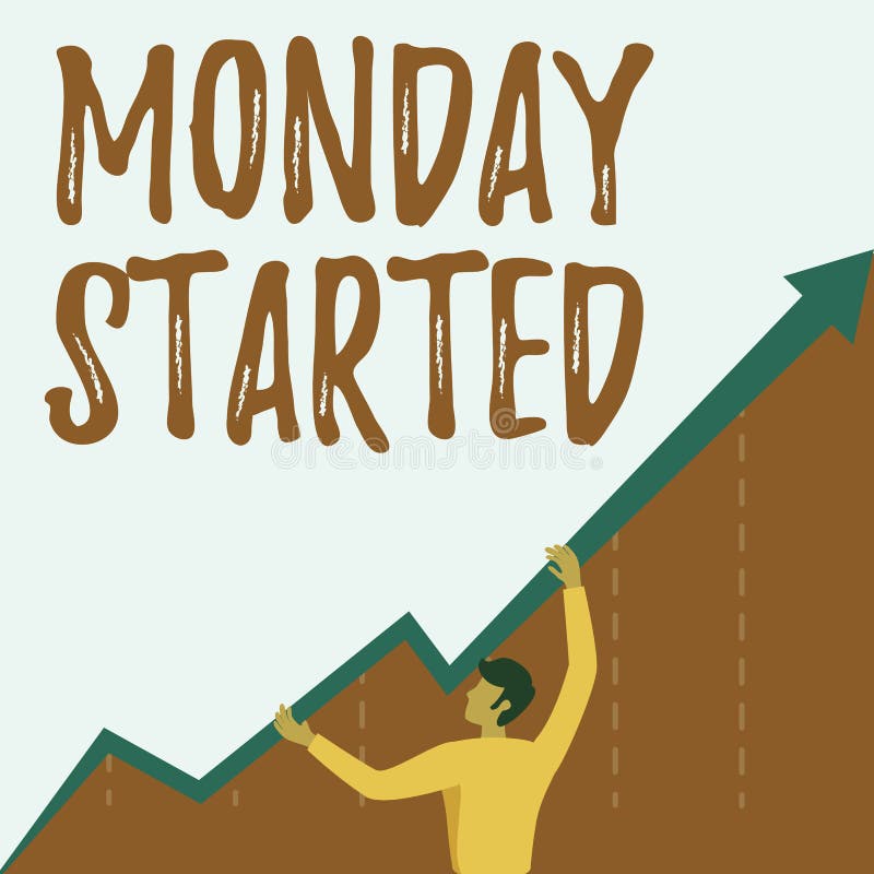 Text Caption Presenting Monday Started. Business Idea Getting Ready for ...