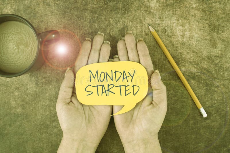 Text Caption Presenting Monday Startedgetting Ready for New Week Rest ...