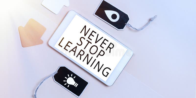 Text Caption Presenting Never Stop Learning. Word for Continue To ... Text Caption Presenting Never Stop Learning. Word for Continue To ...