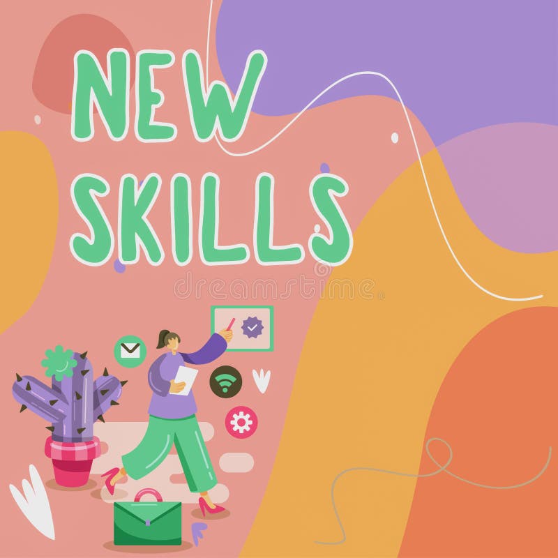 Text Caption Presenting New Skills. Business Approach Recently Acquired ...