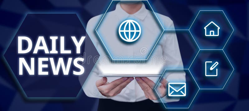 Handwriting Text daily News. Business Concept Information or Reports ...