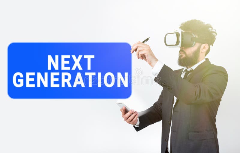 Text Caption Presenting Next Generation. Business Concept Product that ...