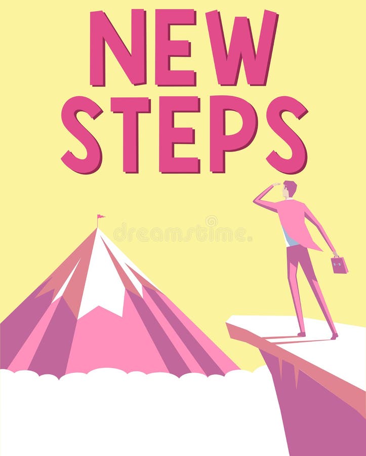 Text Caption Presenting Next Steps. Conceptual Photo Numper of Process ...