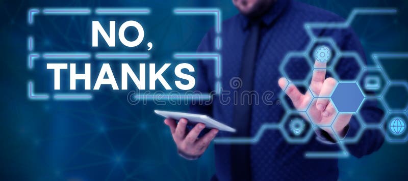 Inspiration Showing Sign No, Thanks. Business Idea Answering Question ...