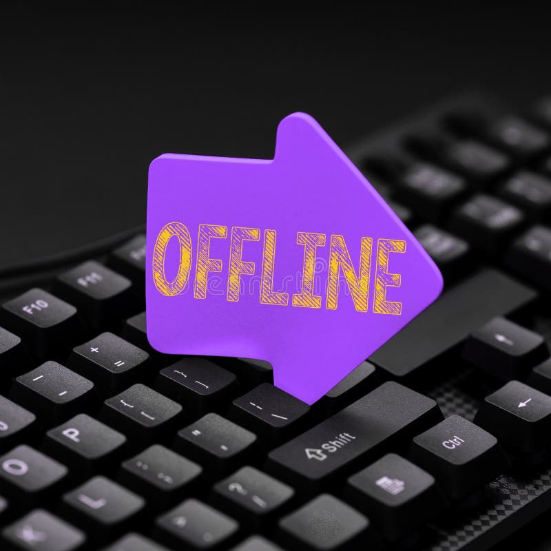 Text Caption Presenting Offline. Concept Meaning Not Having Directly ...