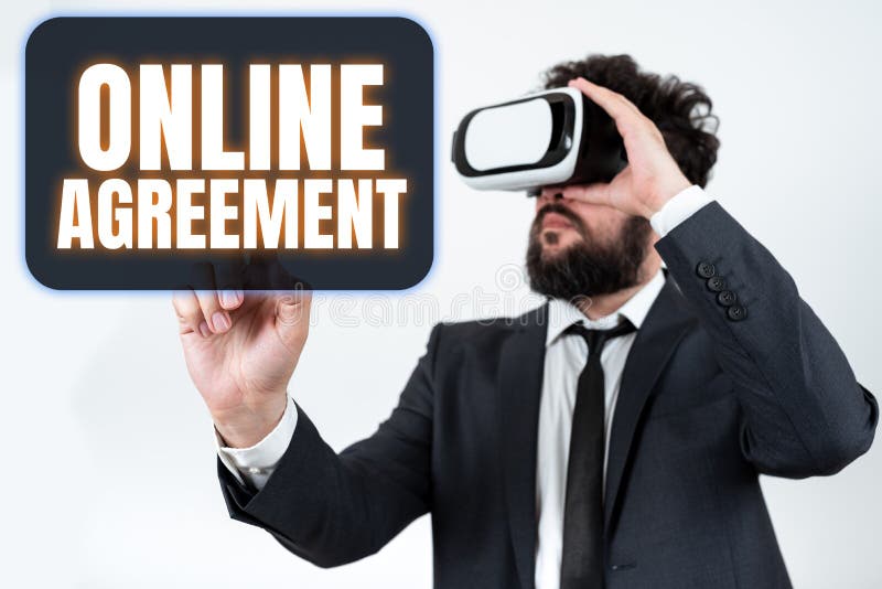 Conceptual Display Online Agreement. Word Written on Contracts that are ...